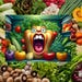 Screaming Vegetable Cutting Board PNG: Funny Kitchen Sublimation ...