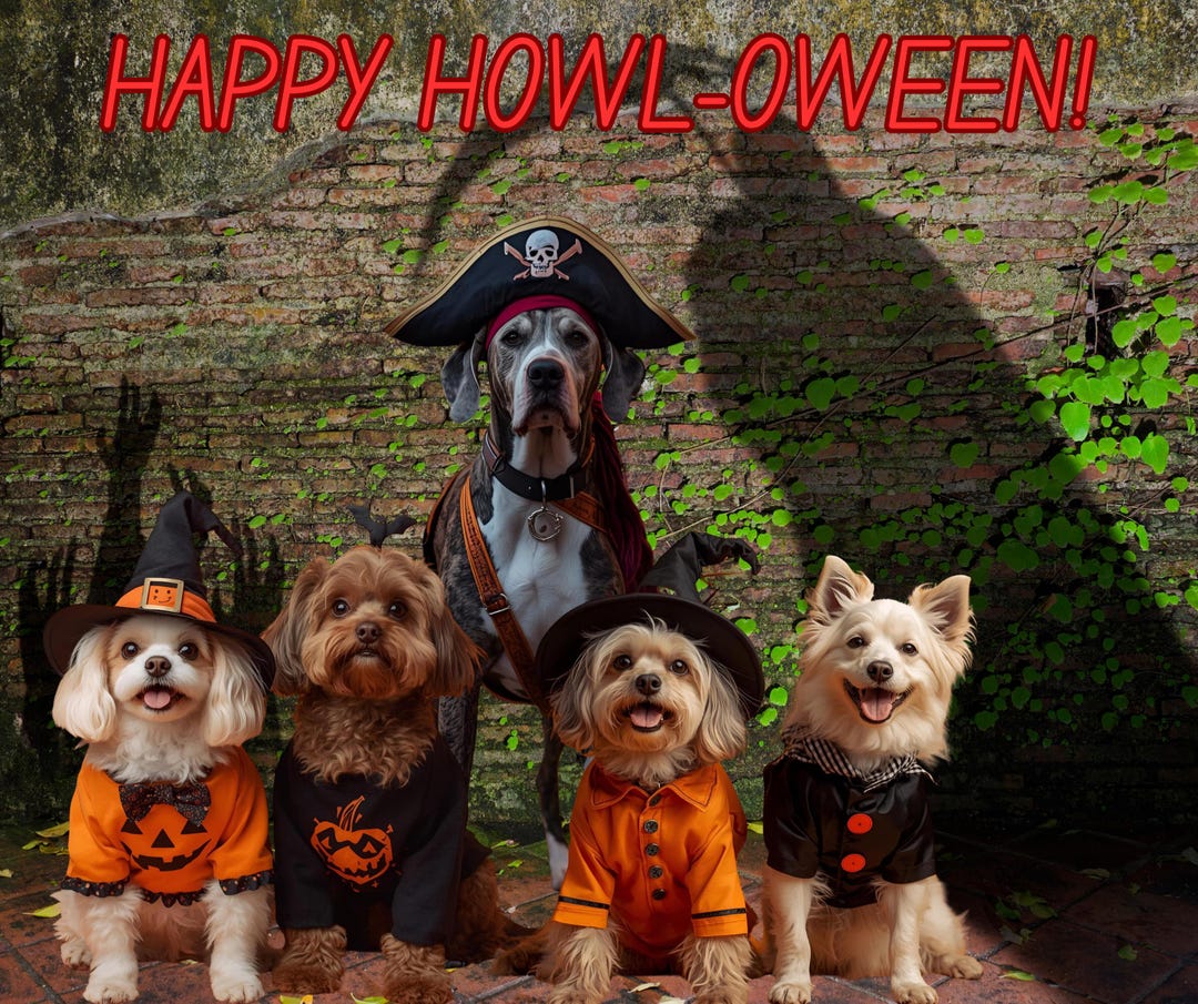 Happy Howl-o-ween Dogs PNG: Halloween Digital Download - Etsy