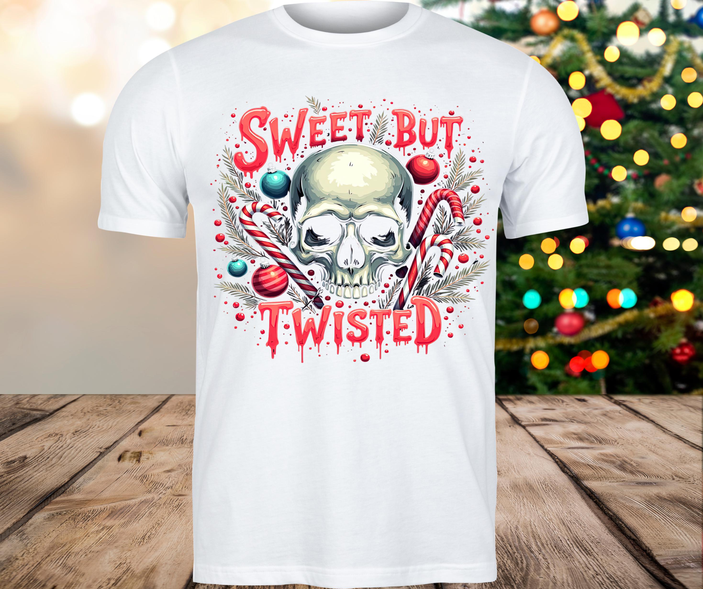 Sweet but Twisted Skull Christmas PNG: Holiday Design (digital Download ...