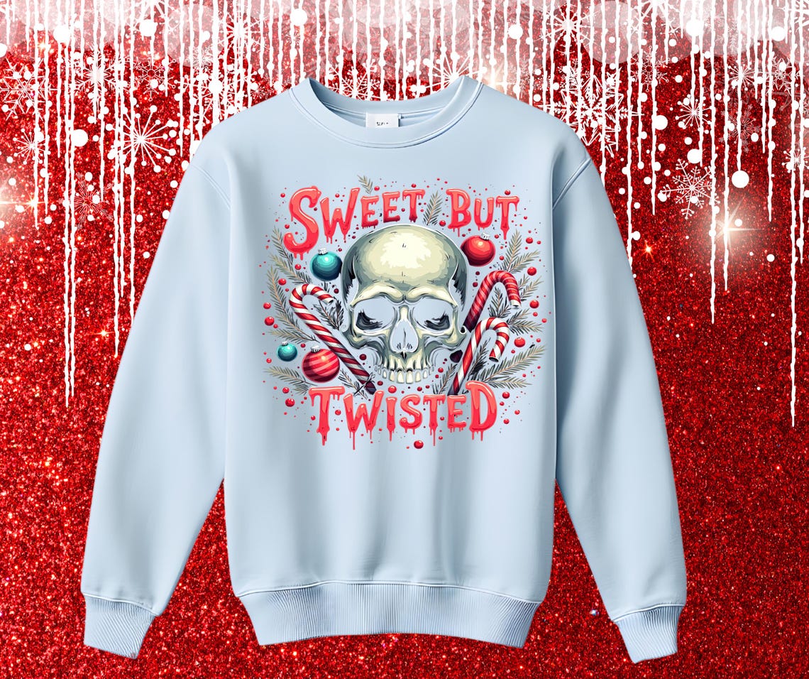 Sweet but Twisted Skull Christmas PNG: Holiday Design (digital Download ...