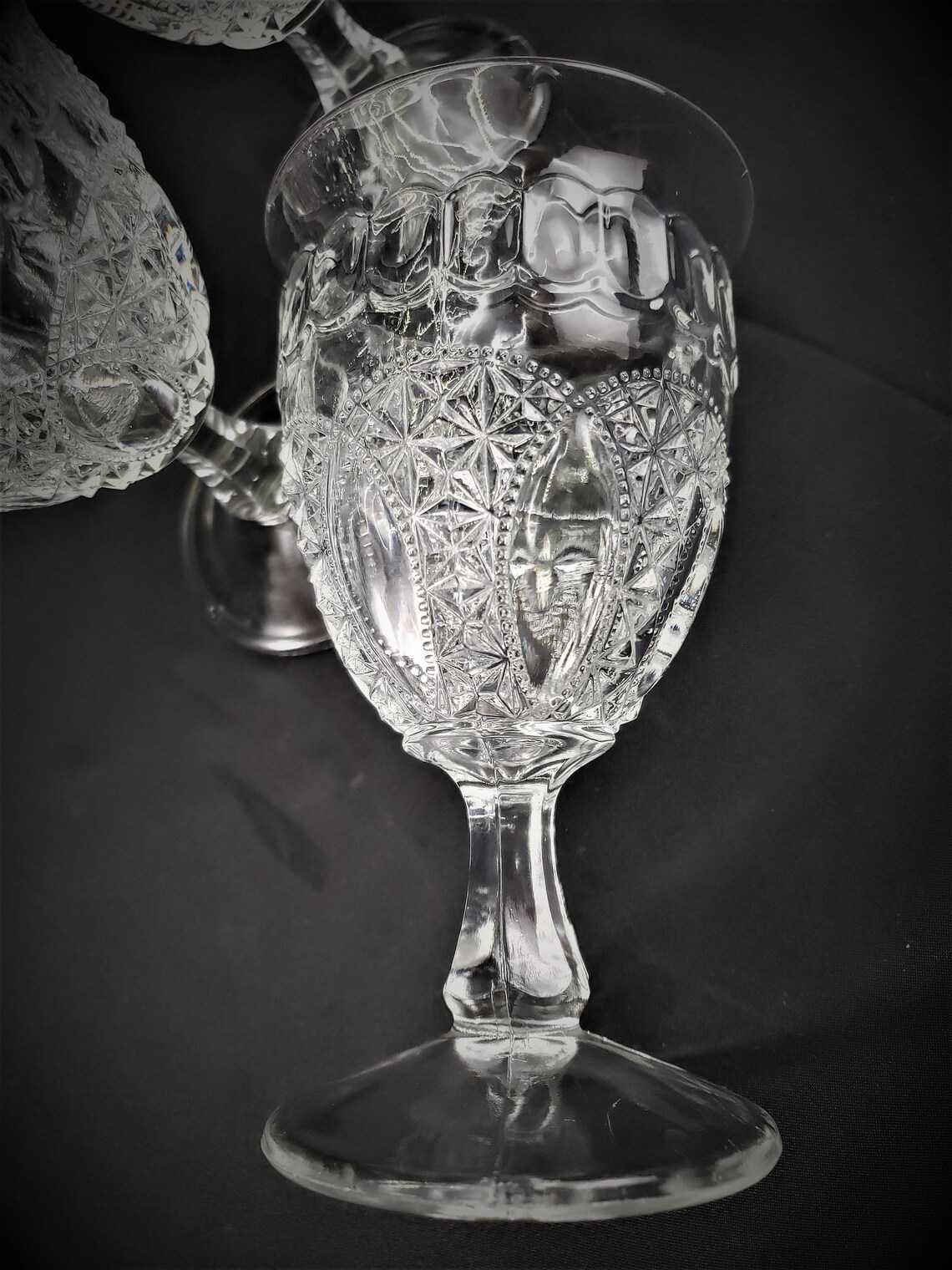 EAPG U.S. Glass Oregon Pattern Beaded Loop Beaded Ovals Footed | Etsy