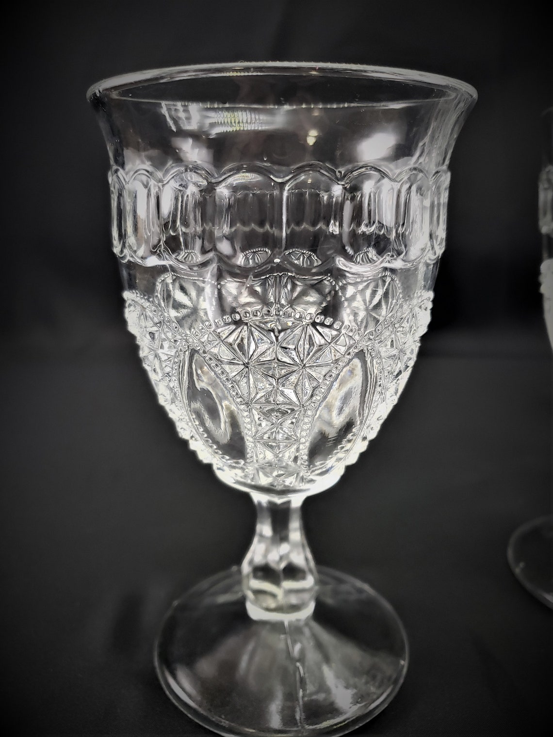 EAPG U.S. Glass Oregon Pattern Beaded Loop Beaded Ovals Footed | Etsy