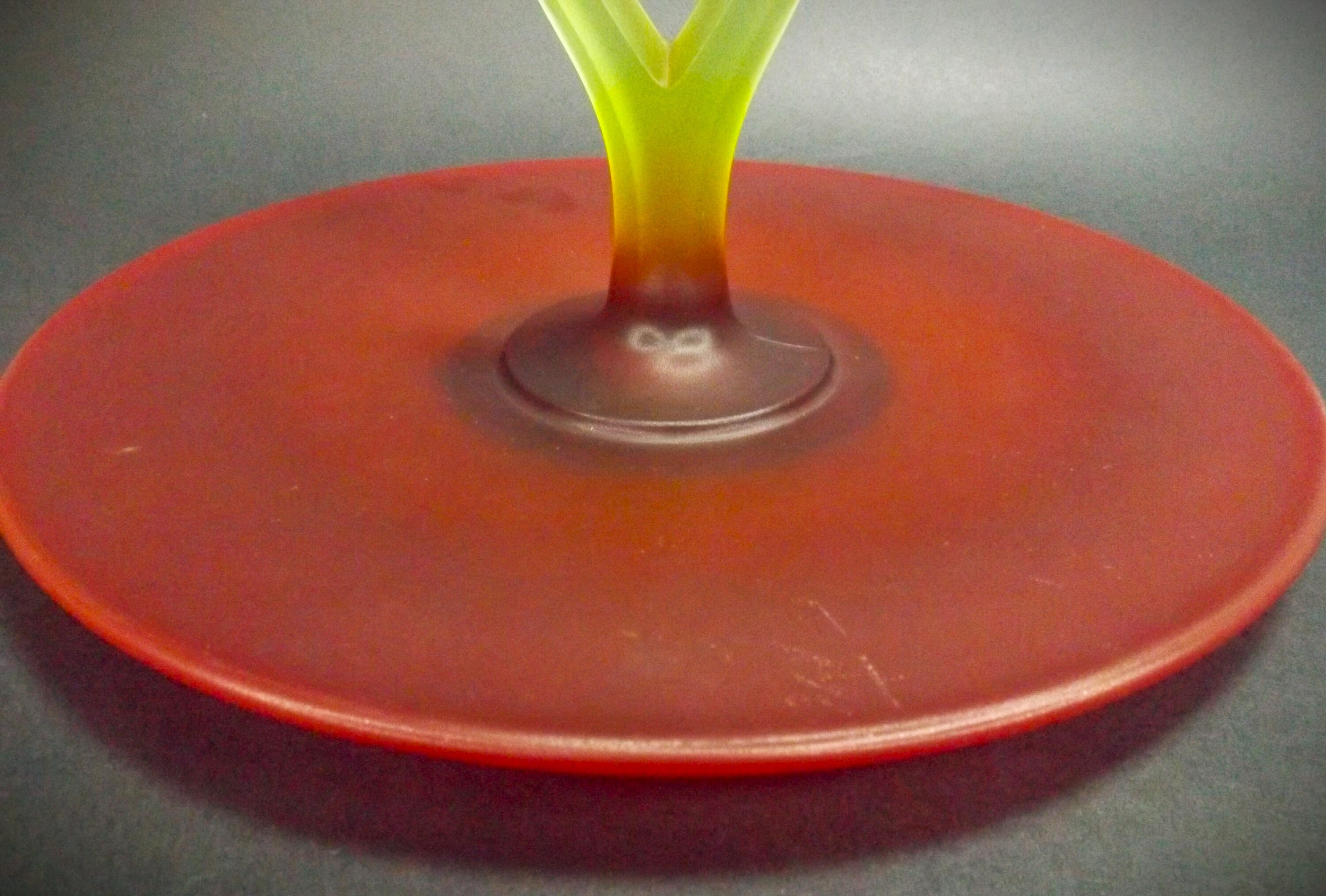 Tiffin Amberina Satin Glass Handled Cake Tidbit Server Tray - Etsy