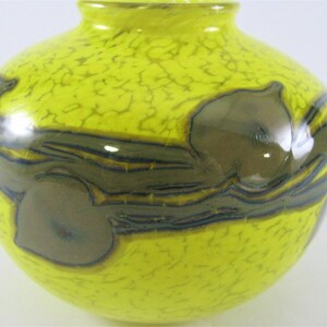 George Machart Yellow Art Glass Hanging Heart & Vine Vase Ca. 2001 ...