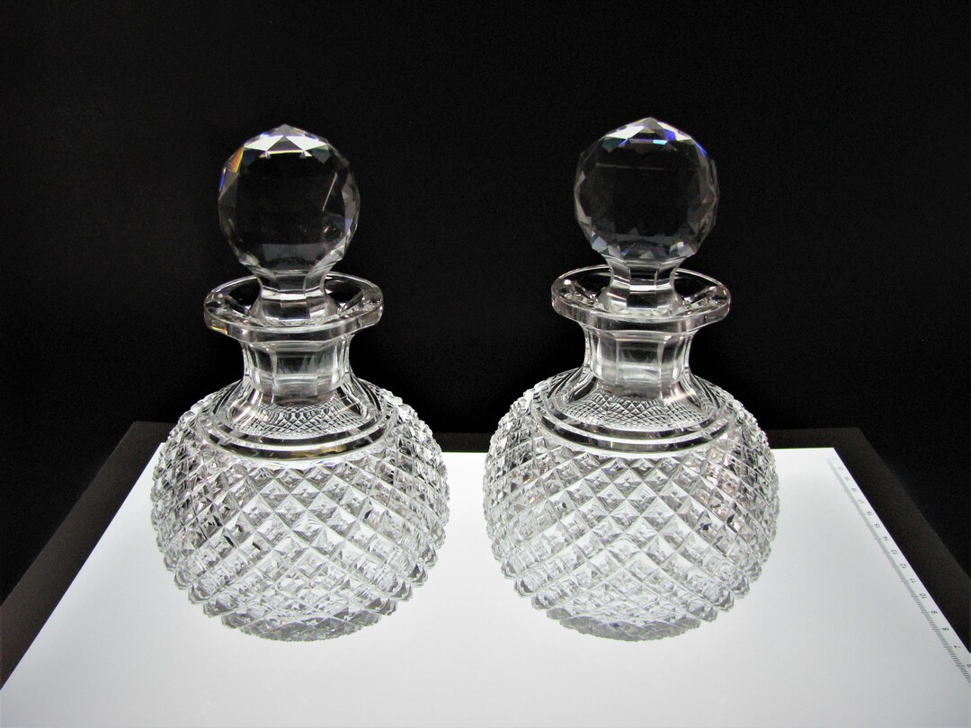 ABP Brilliant Cut Glass Strawberry Diamond Perfume Scent Bottle Set of ...