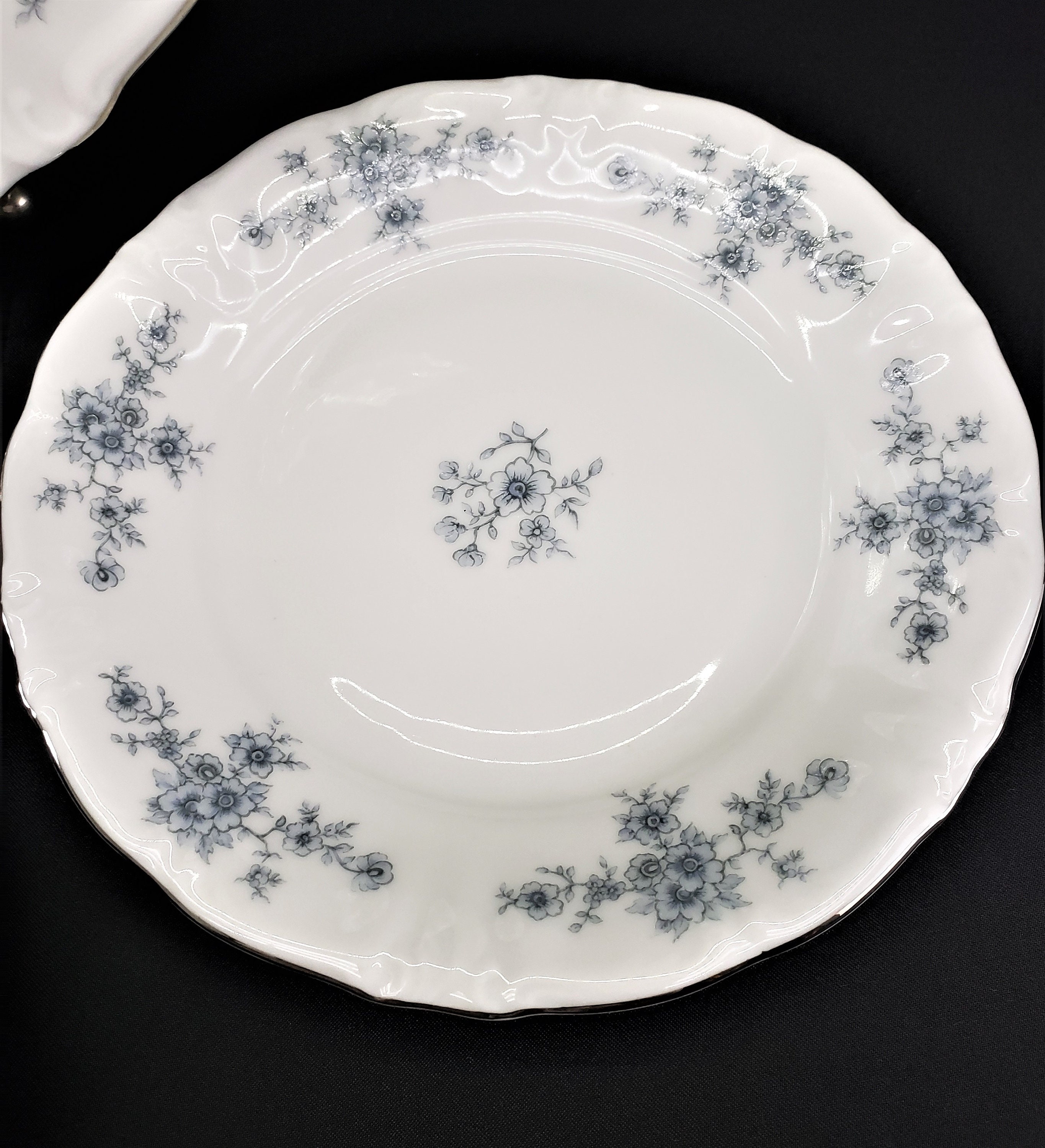 Winterling Bavaria Blue Rose Renaissance Pattern 5 Piece Place Setting ...