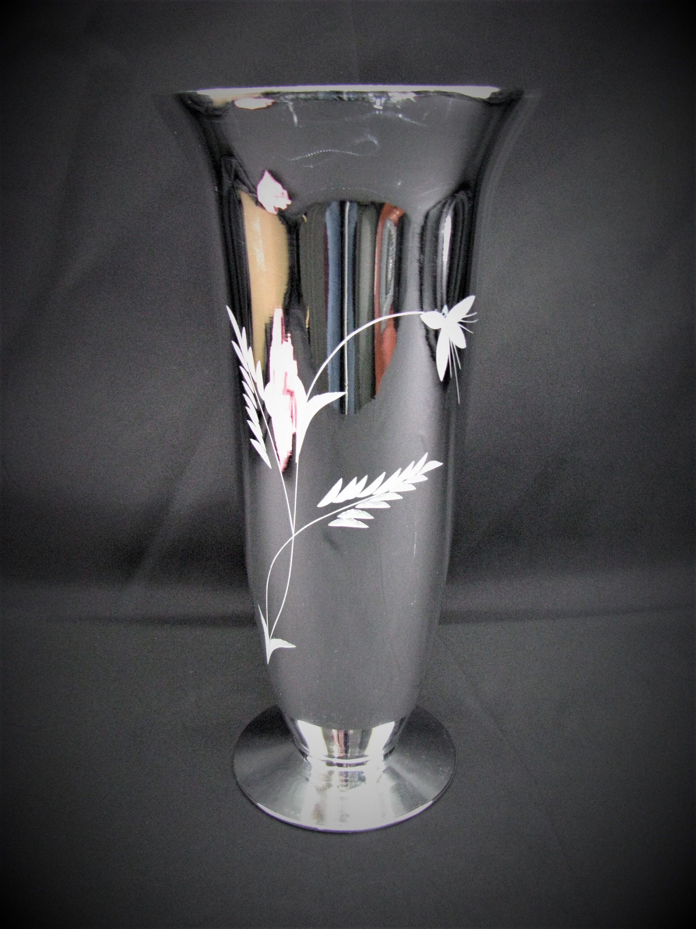 Silver Cut Glass Footed Trumpet Vase Candlelite Crystal by Mueller - Etsy