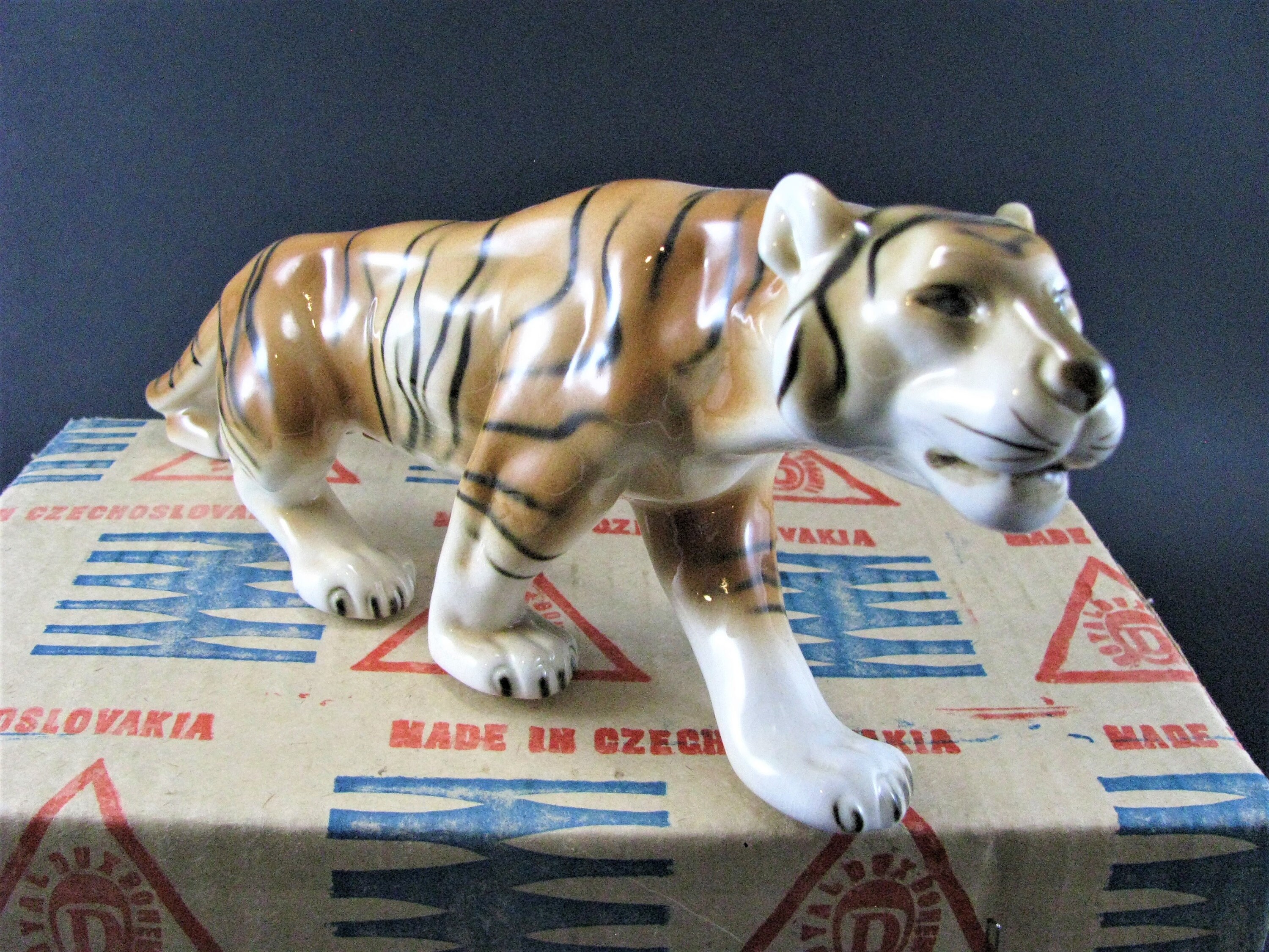 Royal Dux Porcelain Tiger Figurine Statue Mint in Box - Etsy