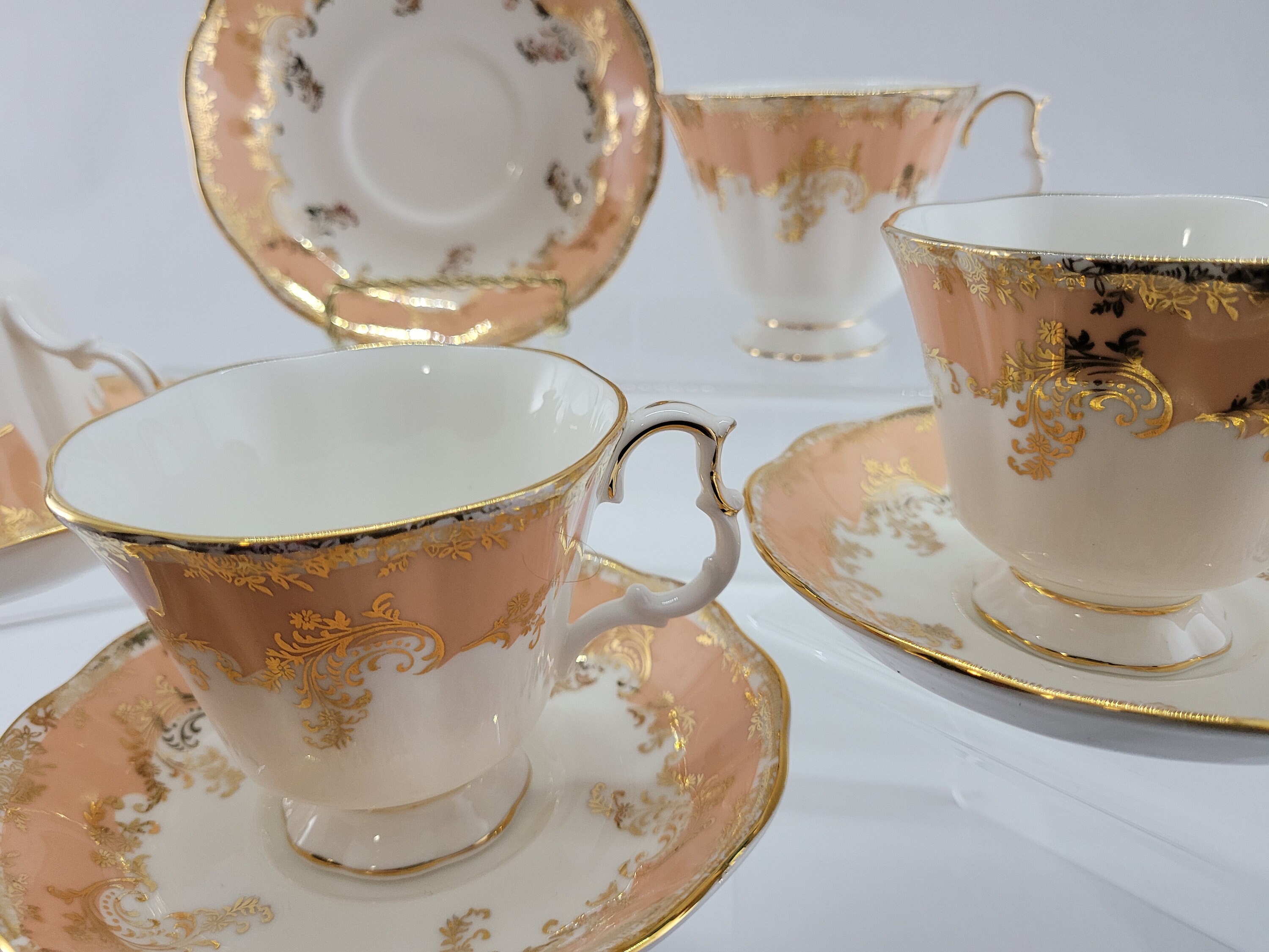 Royal Albert England Bone China Regina Series Opal Cups and Saucers Set ...