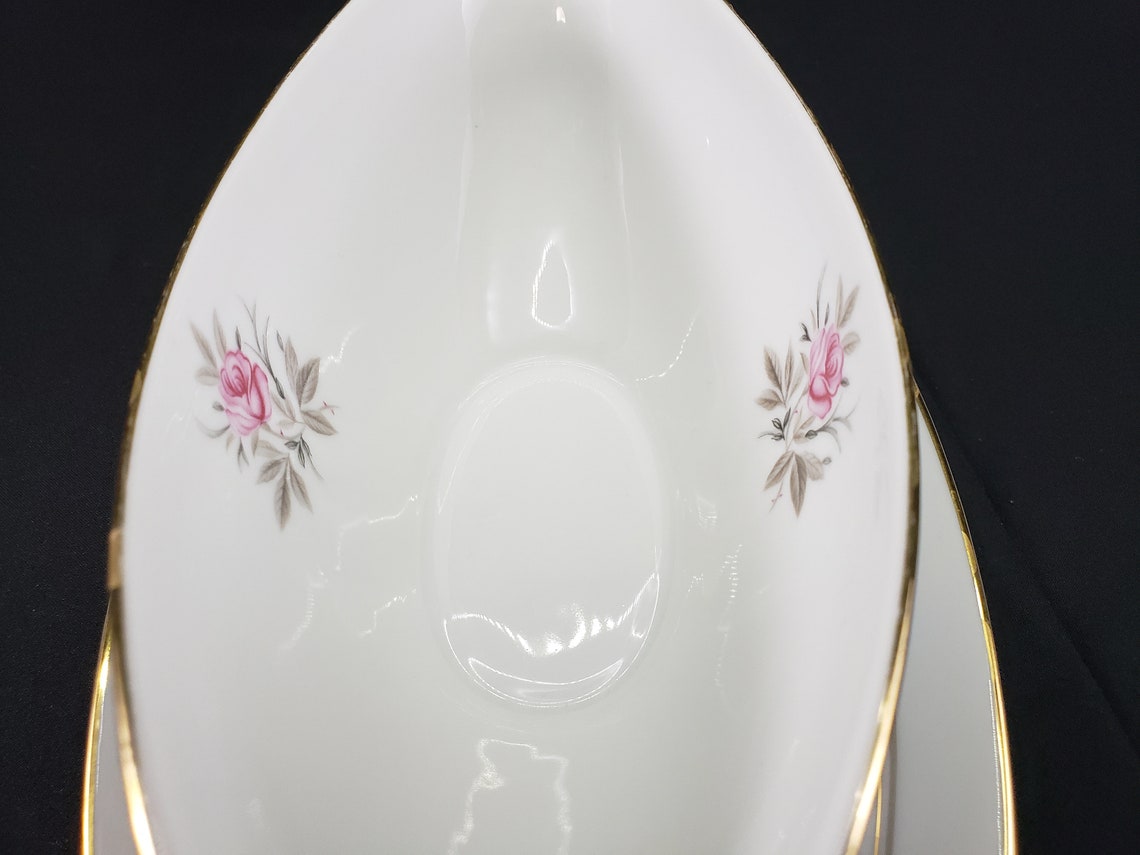 Noritake Japan Fine China Daryl #5510 Pattern Rose Gravy Boat With ...