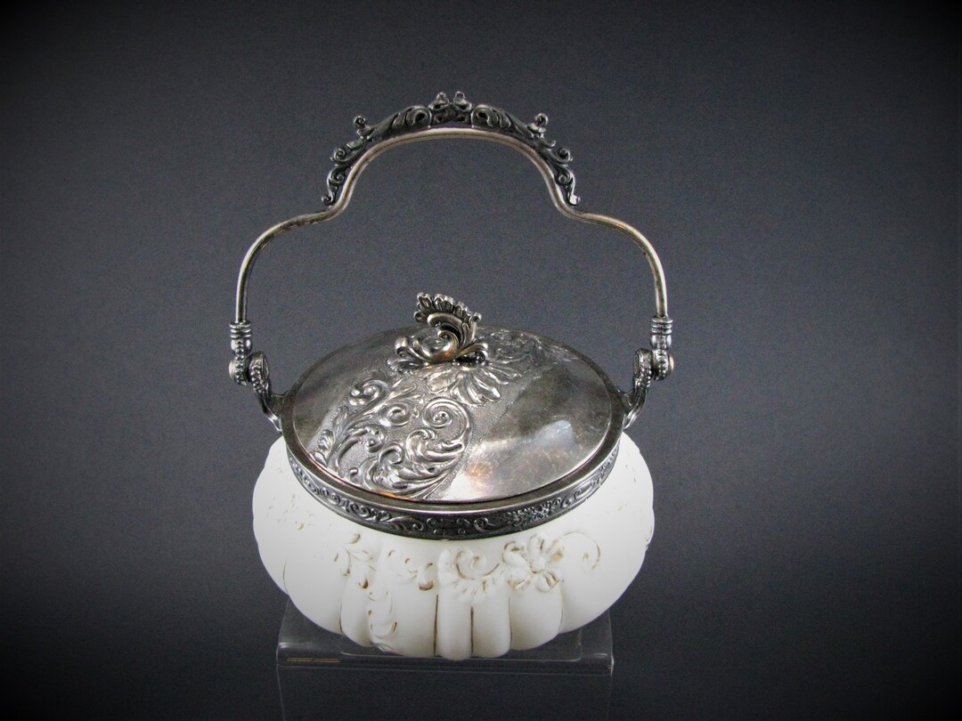 Mt Washington Colonial Ware Glass Sweetmeat Jar Gold Accented - Etsy