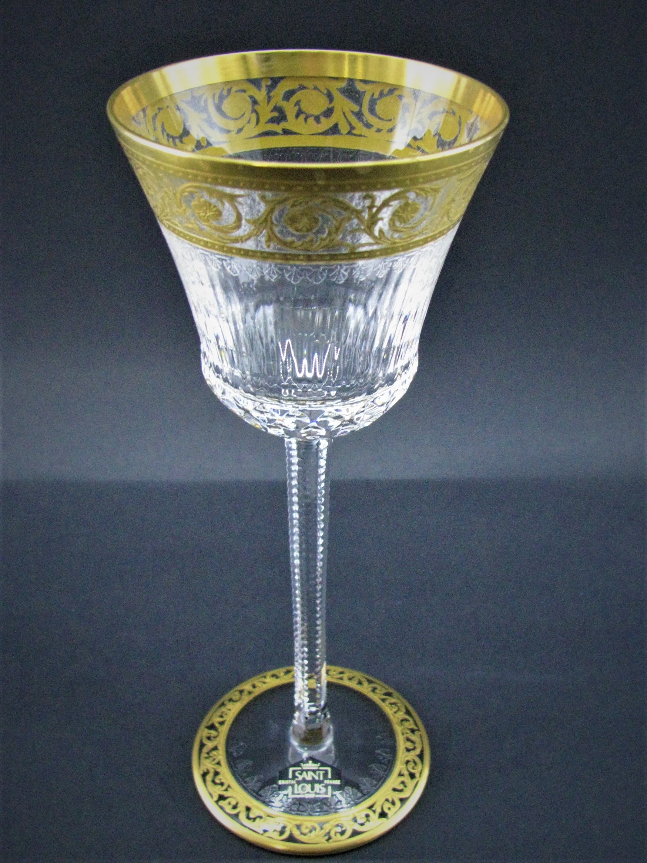 St Louis French Crystal Thistle Wine Hocks Gold Encrusted Set - Etsy