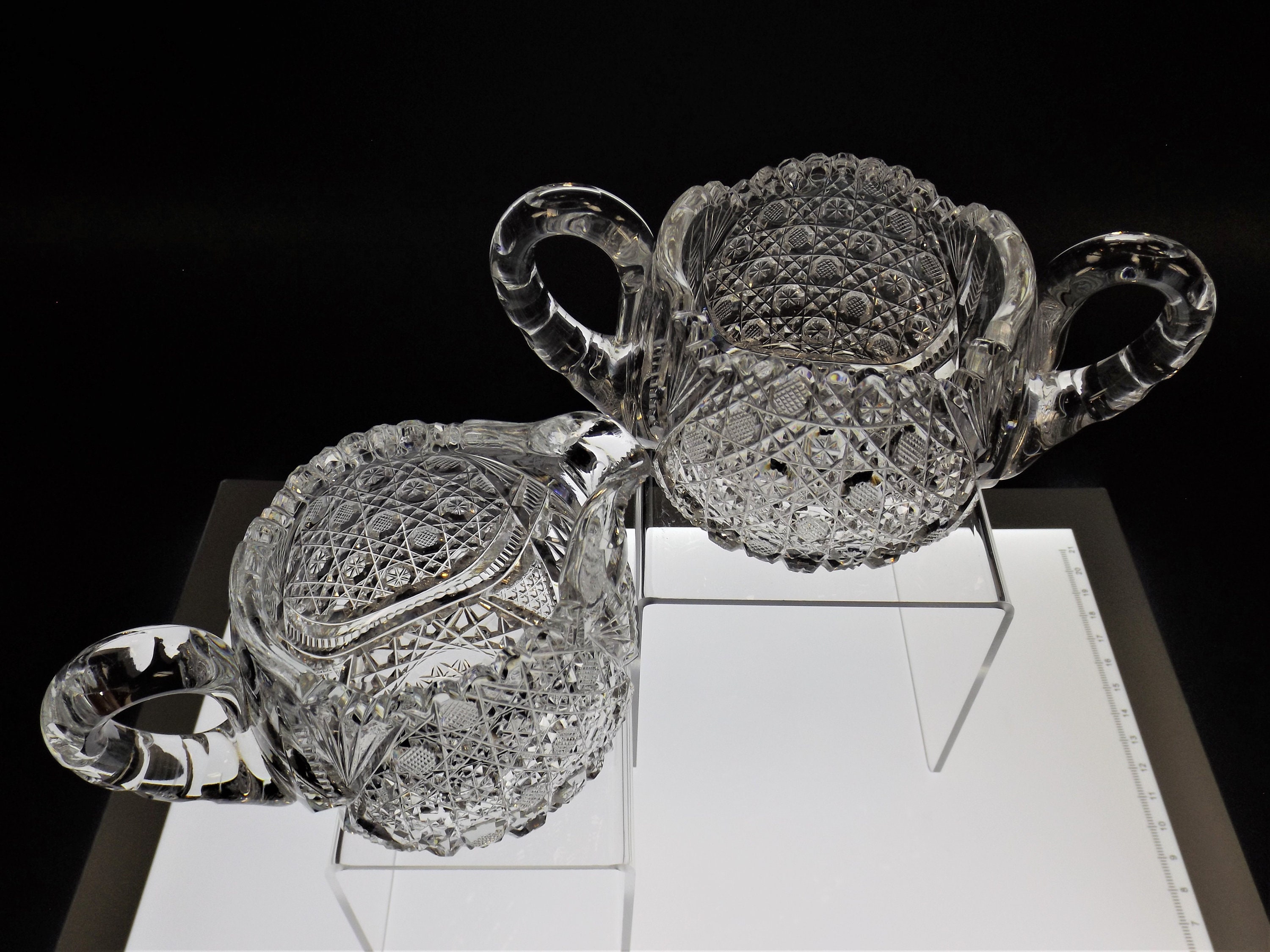 ABP Brilliant Cut Glass Creamer & Sugar Set Harvard Pattern - Etsy