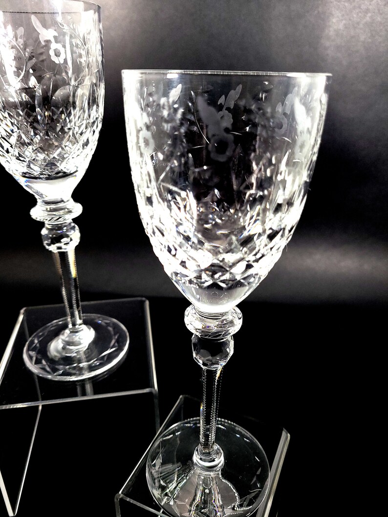 Rogaska Gallia Pattern Cut Crystal Wine Goblets Set of 2 - Etsy
