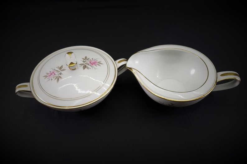 Noritake Japan Fine China Daryl #5510 Pattern Rose Creamer and Sugar ...