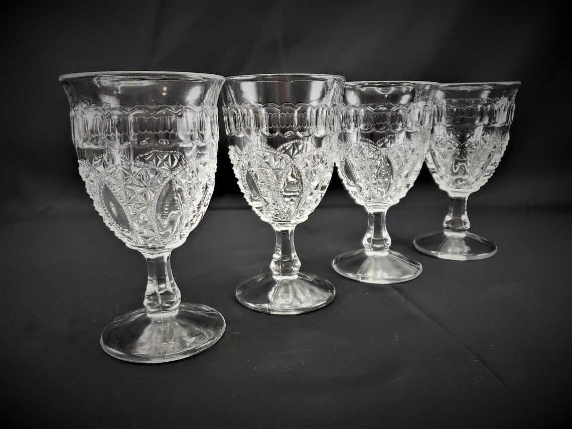 EAPG U.S. Glass Oregon Pattern Beaded Loop Beaded Ovals Footed | Etsy