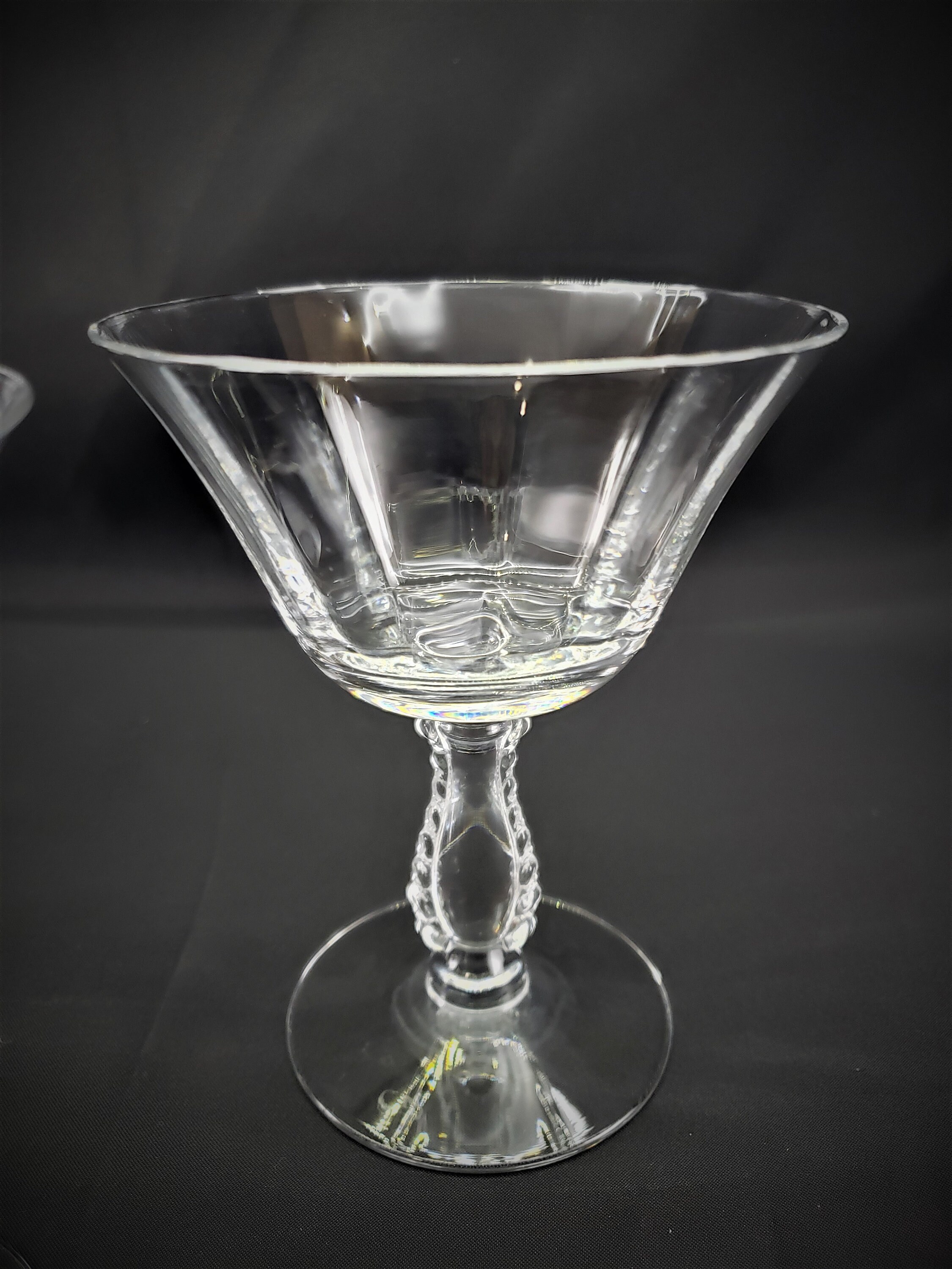 Fostoria Glass Silver Flutes Optic Pattern Low Sherbet Footed - Etsy