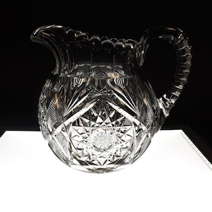 Libbey Venetia ABP Brilliant Cut Glass Ball Pitcher Signed - Etsy