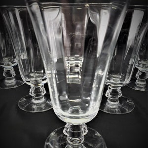 Fostoria Glass Silver Flutes Optic Pattern Iced Tea Footed Tumbler Stem ...