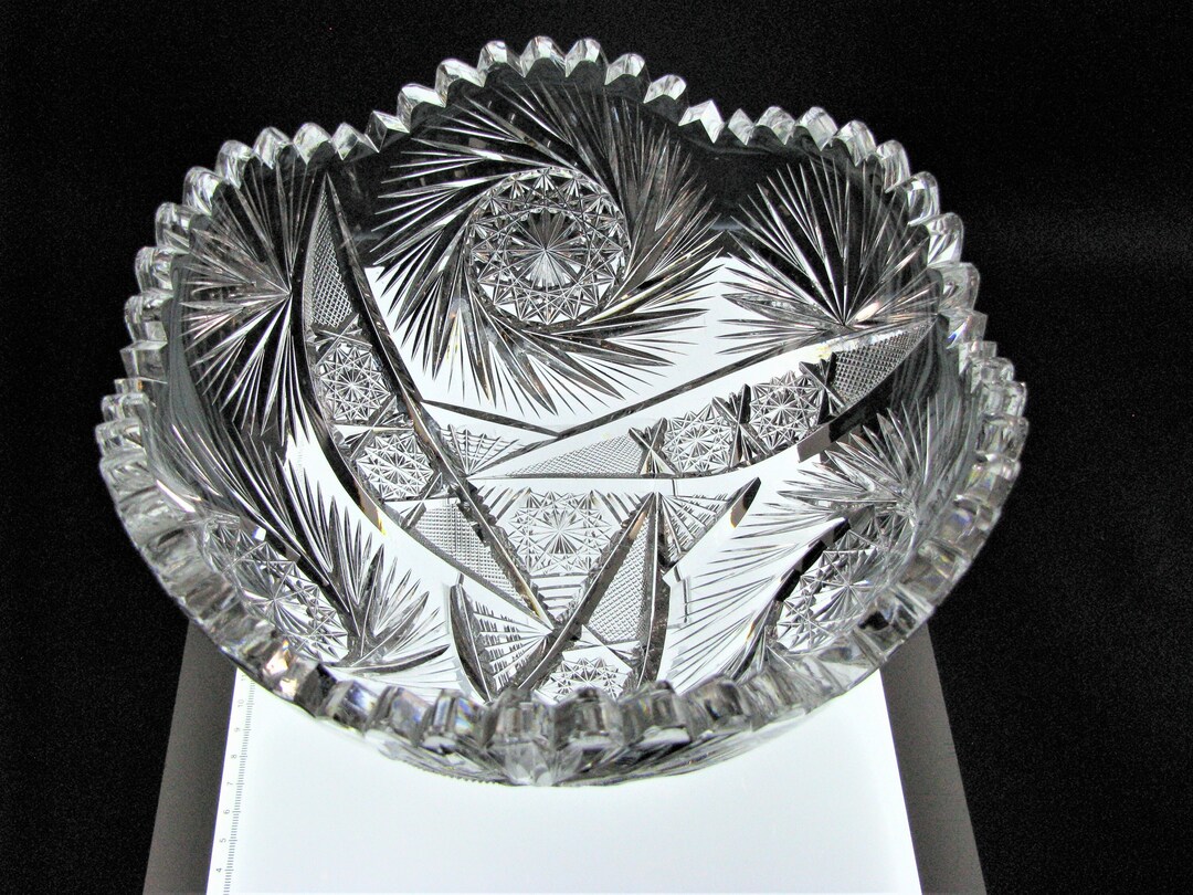 ABP Brilliant Cut Glass Swirl Pattern Bowl - Etsy