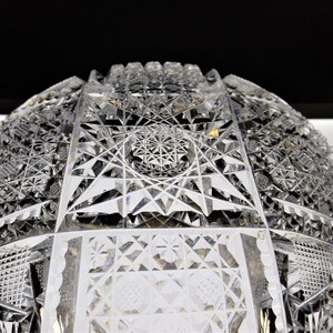 ABP Brilliant Cut Glass Bowl Harvard Cane Pattern and Hobstar - Etsy