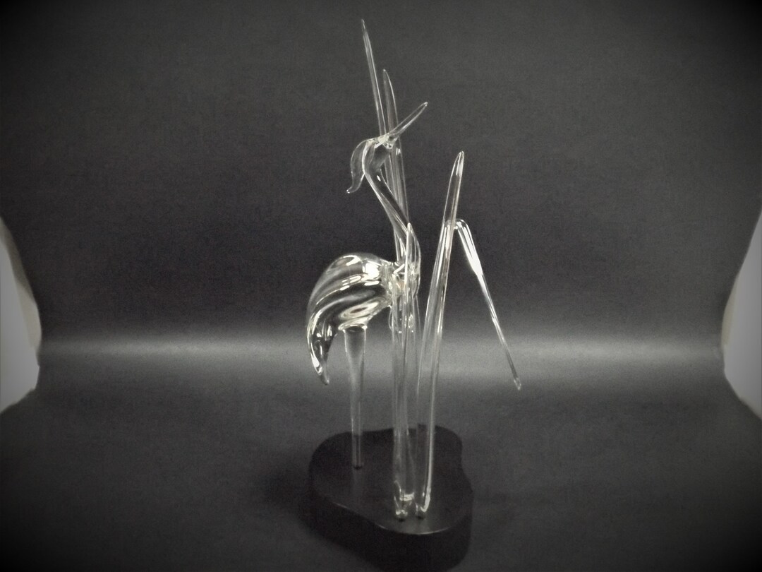 Frabel Studio Blue Heron Art Glass Sculpture 16" Signed - Etsy