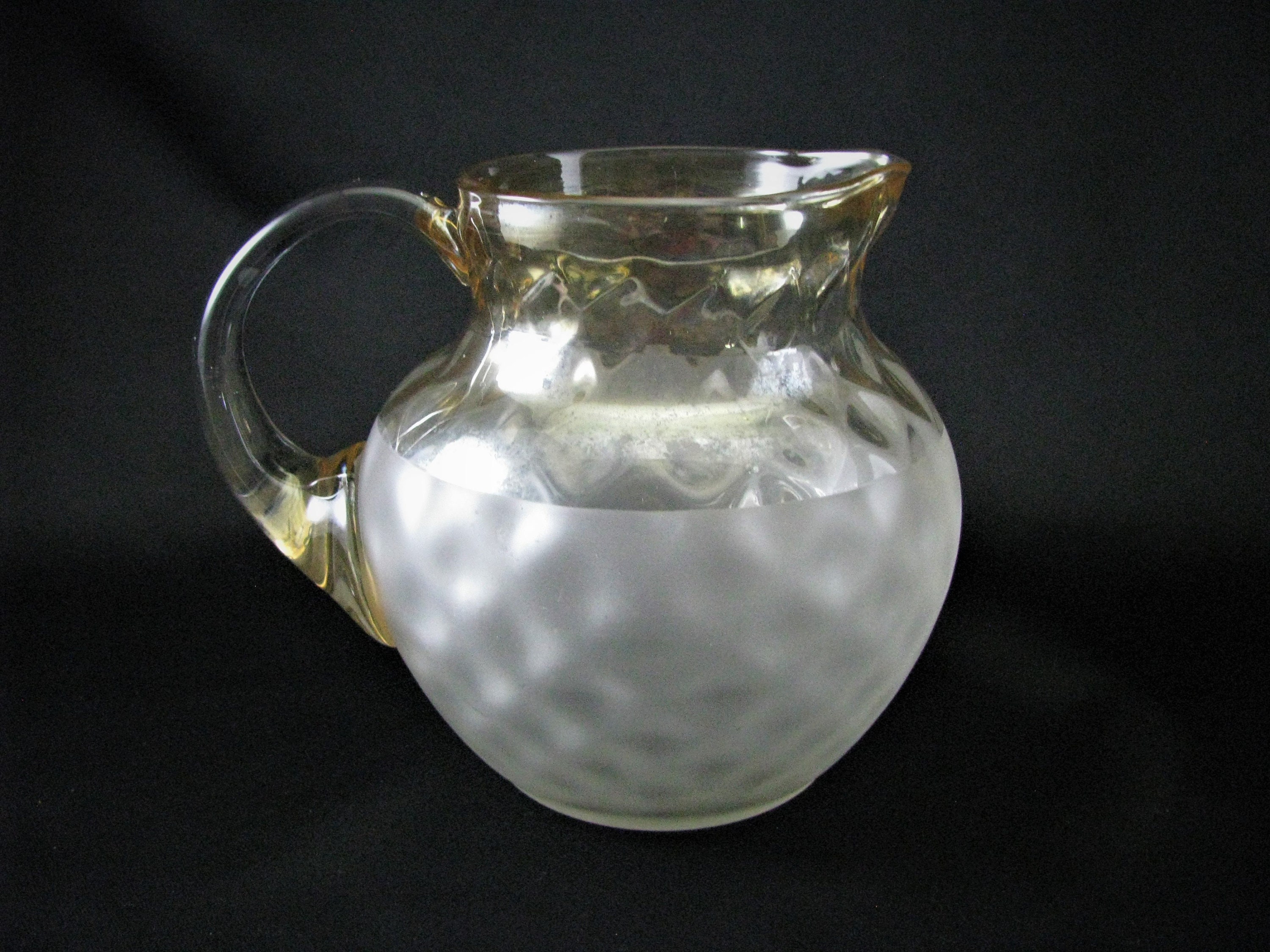 New England Pomona Glass Pitcher Diamond Optic Pattern - Etsy