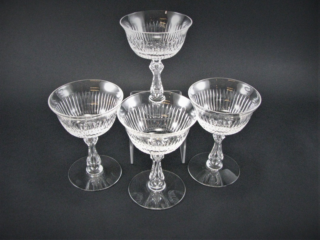 Seneca Cut Glass Drury Lane Cocktail Glass Bubble Stem Set of 4 - Etsy