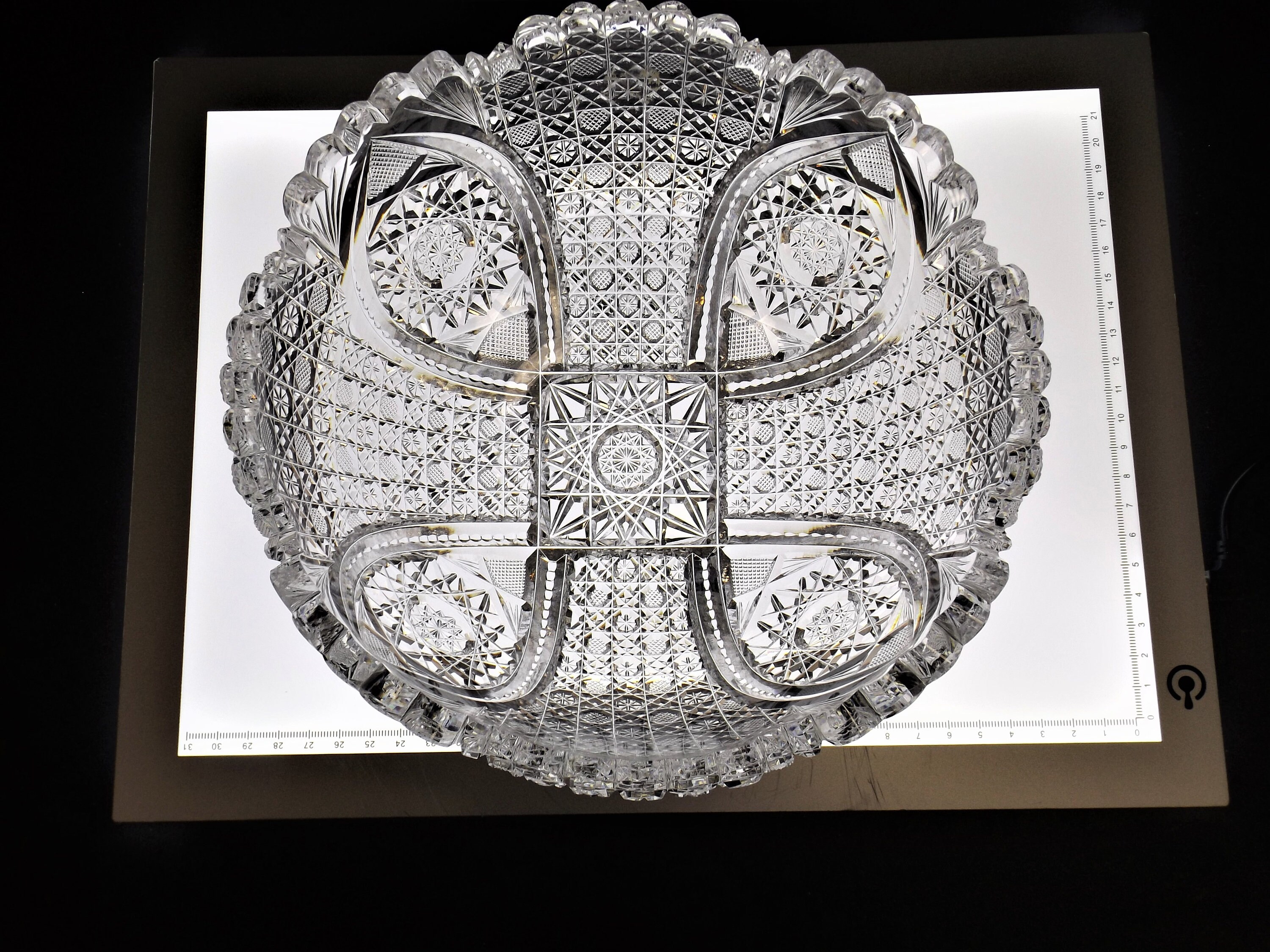 ABP Brilliant Cut Glass Bowl Harvard Cane Pattern and Hobstar - Etsy