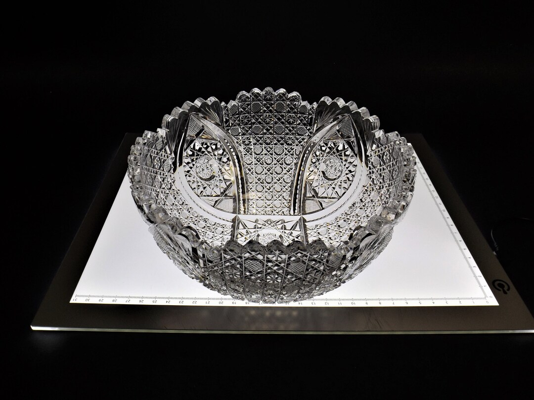 ABP Brilliant Cut Glass Bowl Harvard Cane Pattern and Hobstar - Etsy