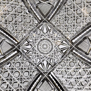 ABP Brilliant Cut Glass Bowl Harvard Cane Pattern and Hobstar - Etsy