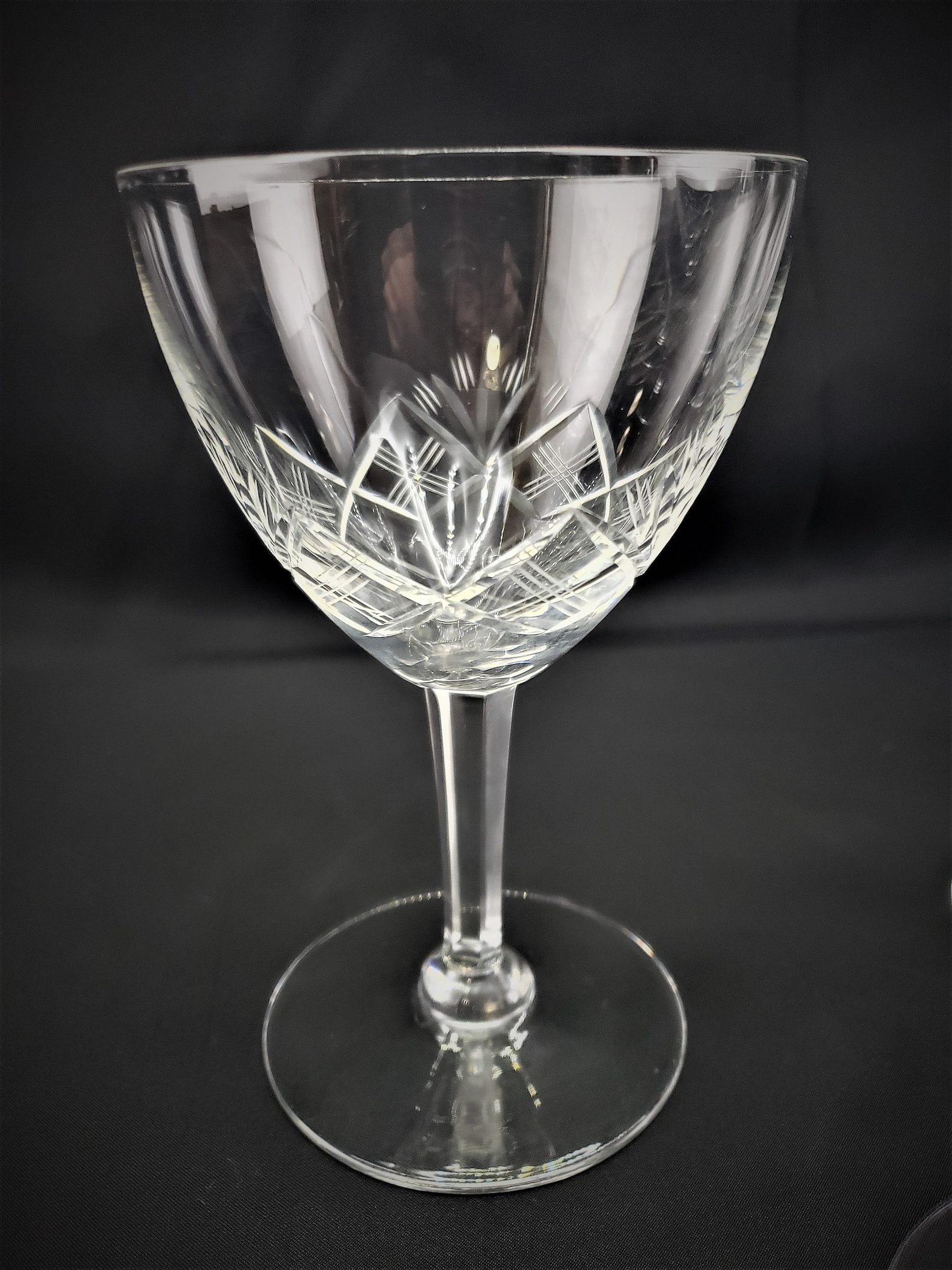 Val St. Lambert Crystal Cut Glass Ouchy Pattern 5 7/8" Water Goblets ...