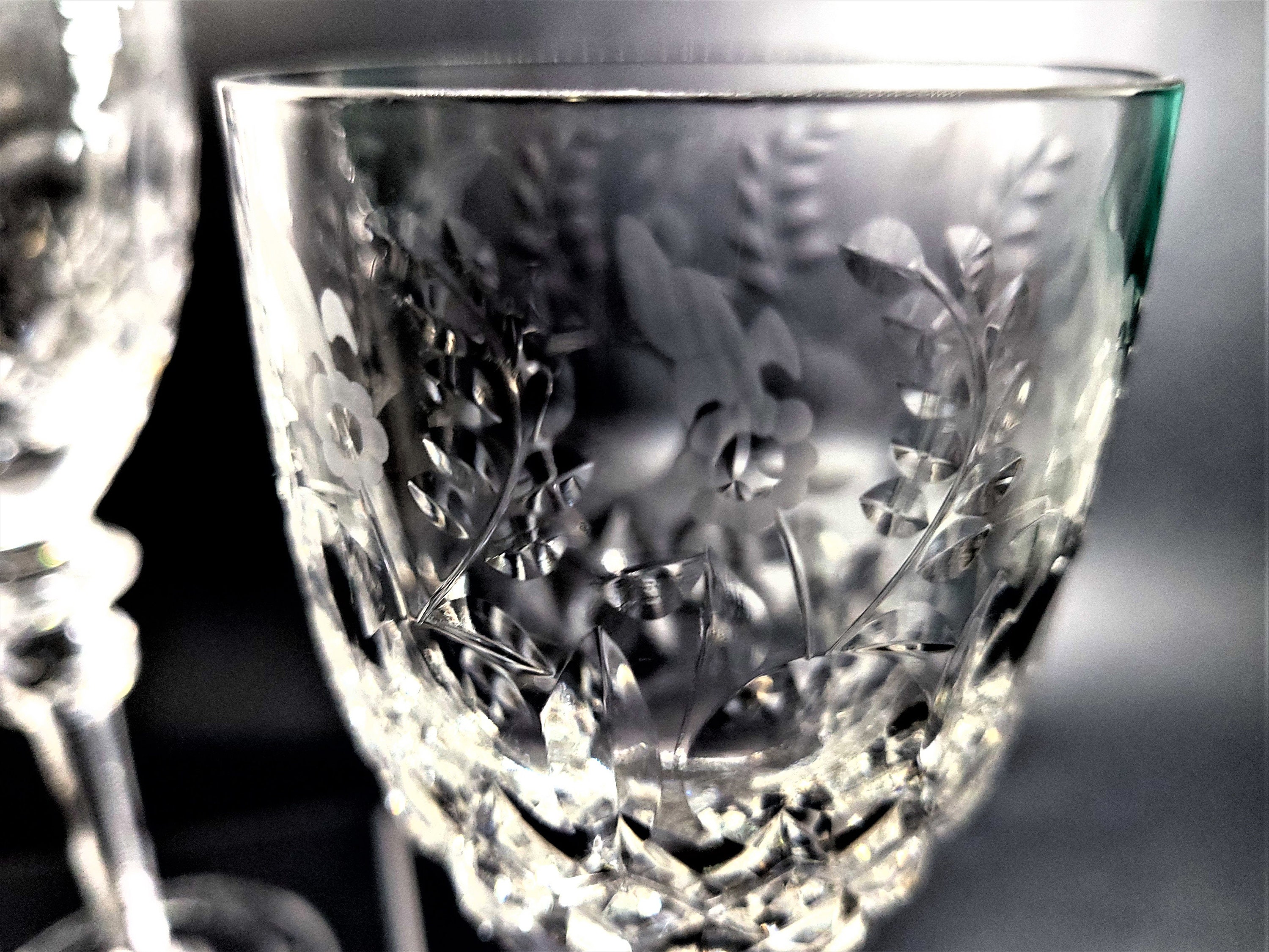 Rogaska Gallia Pattern Cut Crystal Wine Goblets Set of 2 - Etsy