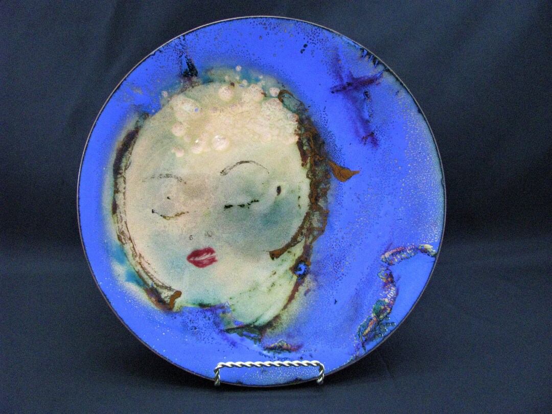 Pat Peat O'neil Enameled Portrait on Copper Plate Signed Rare - Etsy