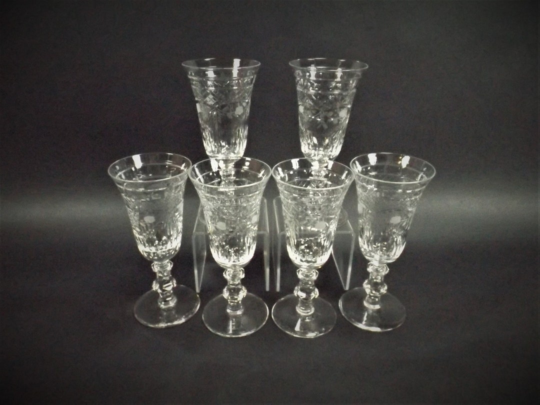 Rock Sharpe Charleston Cut Glass Wine Glass Stem #1011 Set of 6 - Etsy