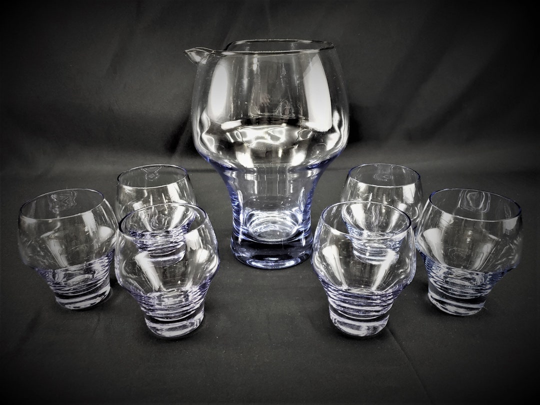 Sasaki Harmony Lilac Mid Century Modern Liquor Set Pitcher & Tumblers ...