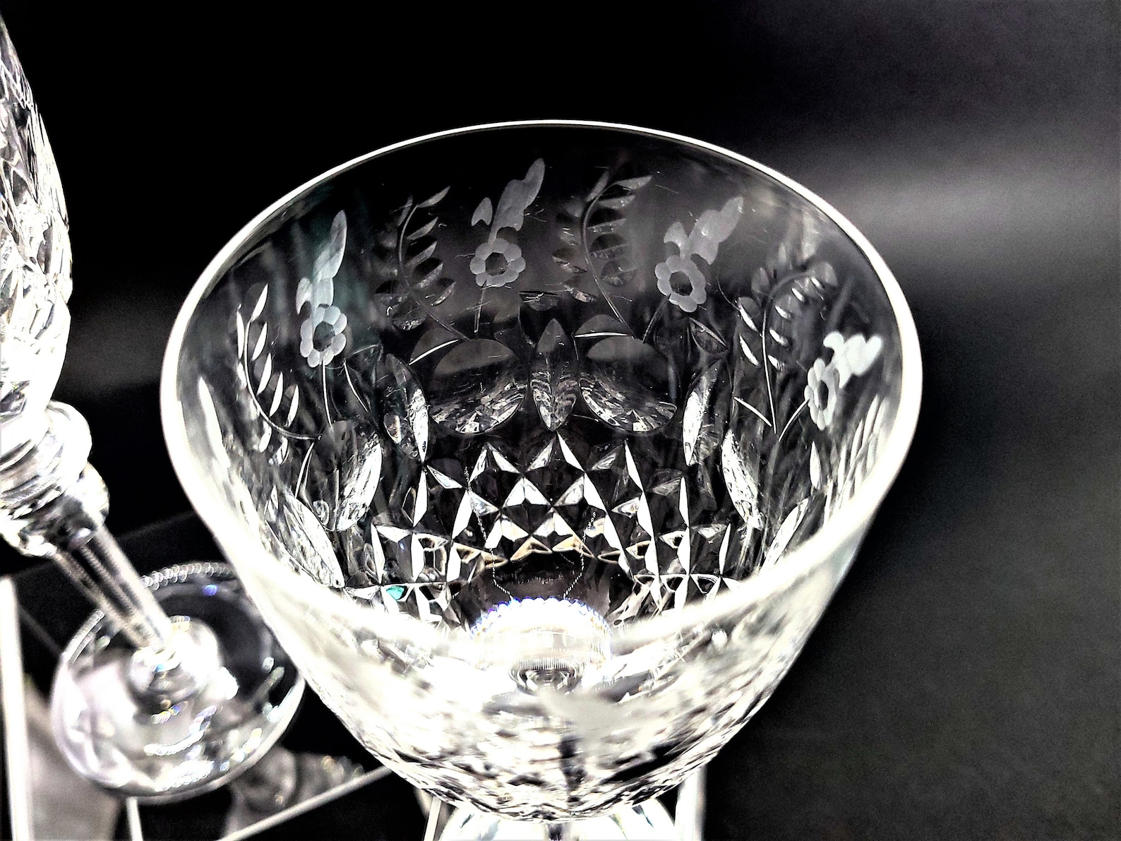 Rogaska Gallia Pattern Cut Crystal Wine Goblets Set of 2 - Etsy