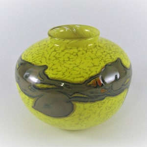 George Machart Yellow Art Glass Hanging Heart & Vine Vase Ca. 2001 ...