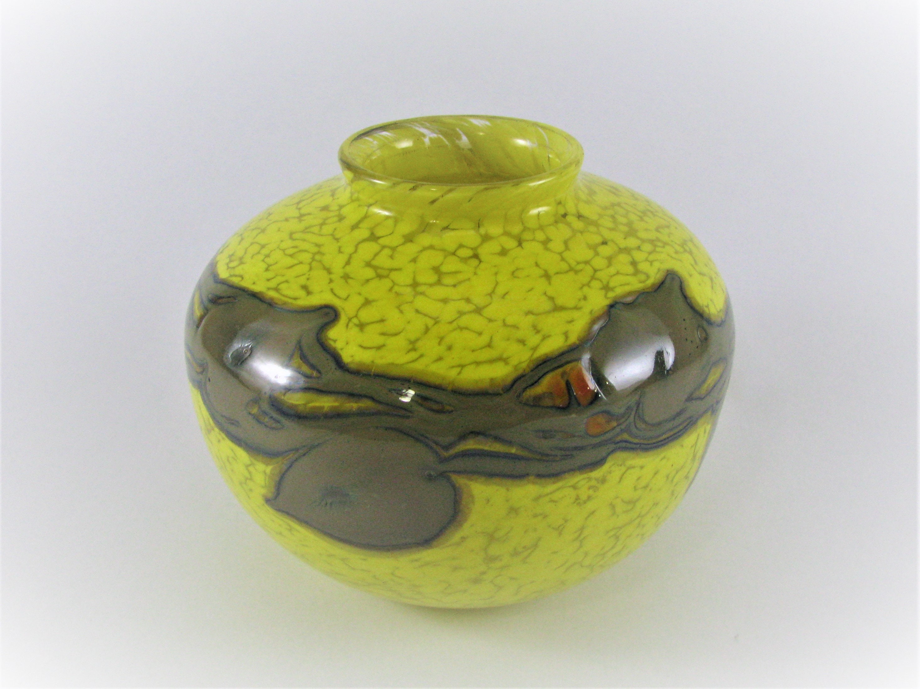 George Machart Yellow Art Glass Hanging Heart & Vine Vase Ca. 2001 ...