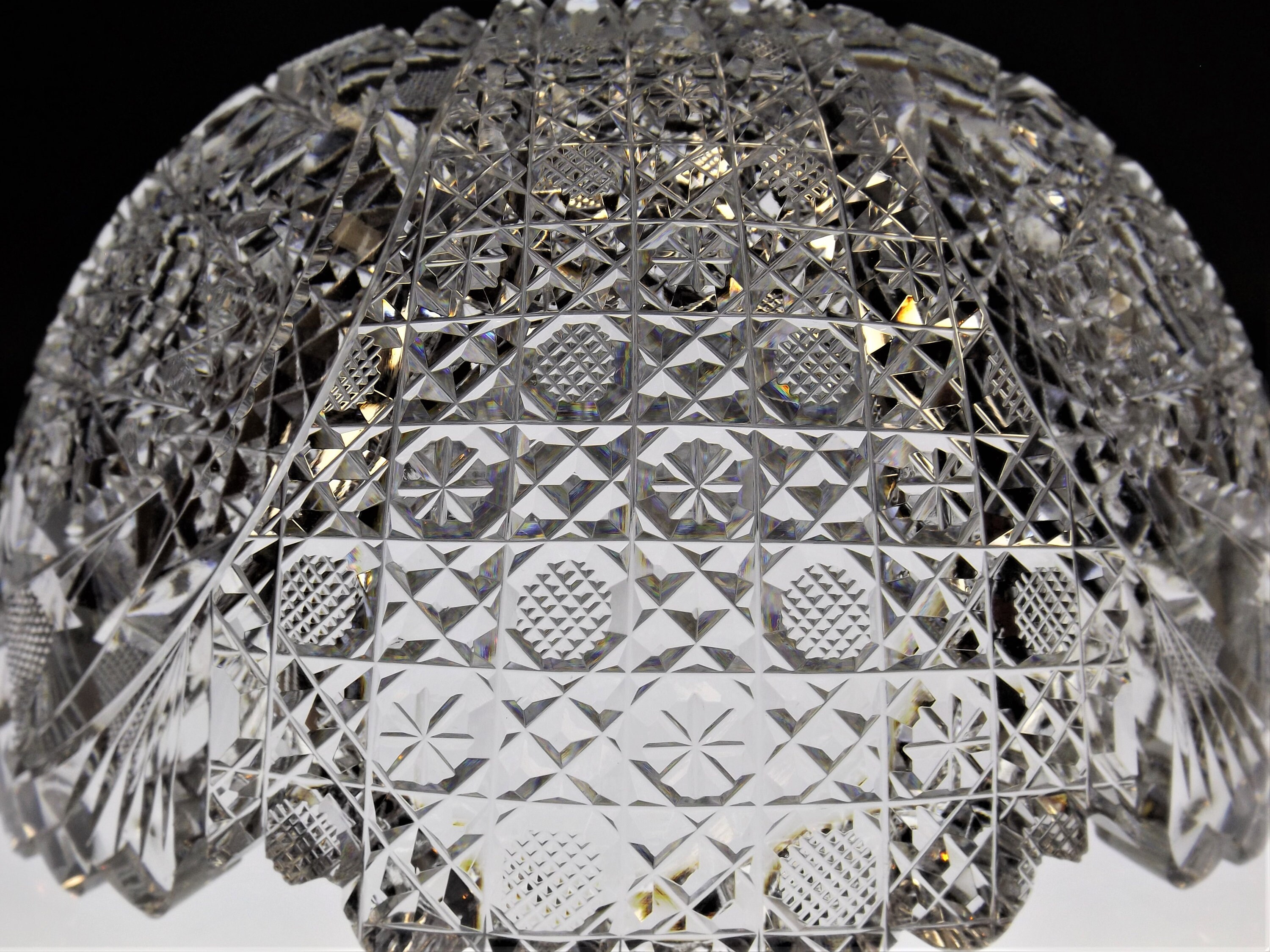 ABP Brilliant Cut Glass Bowl Harvard Cane Pattern and Hobstar - Etsy