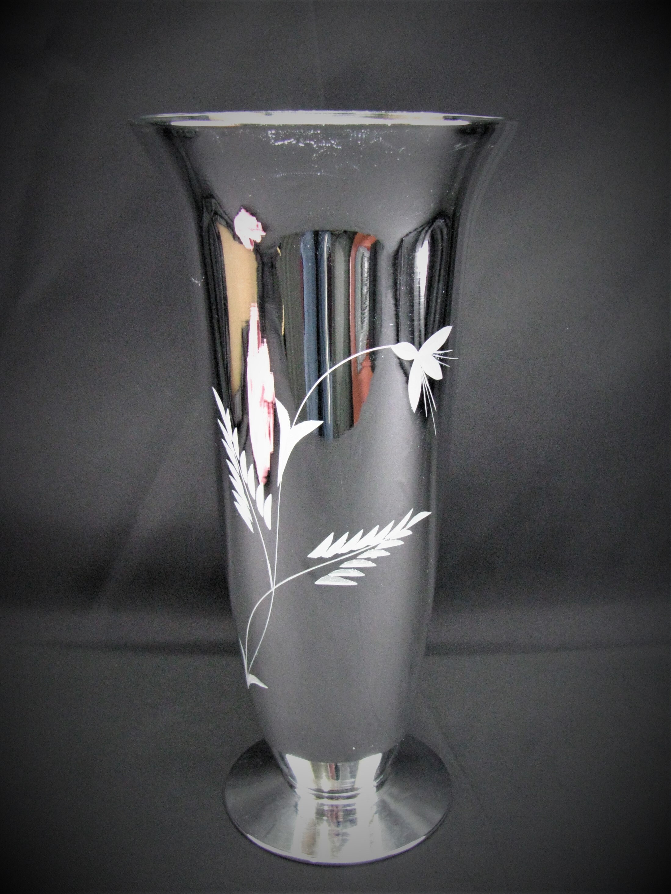 Silver Cut Glass Footed Trumpet Vase Candlelite Crystal by Mueller - Etsy