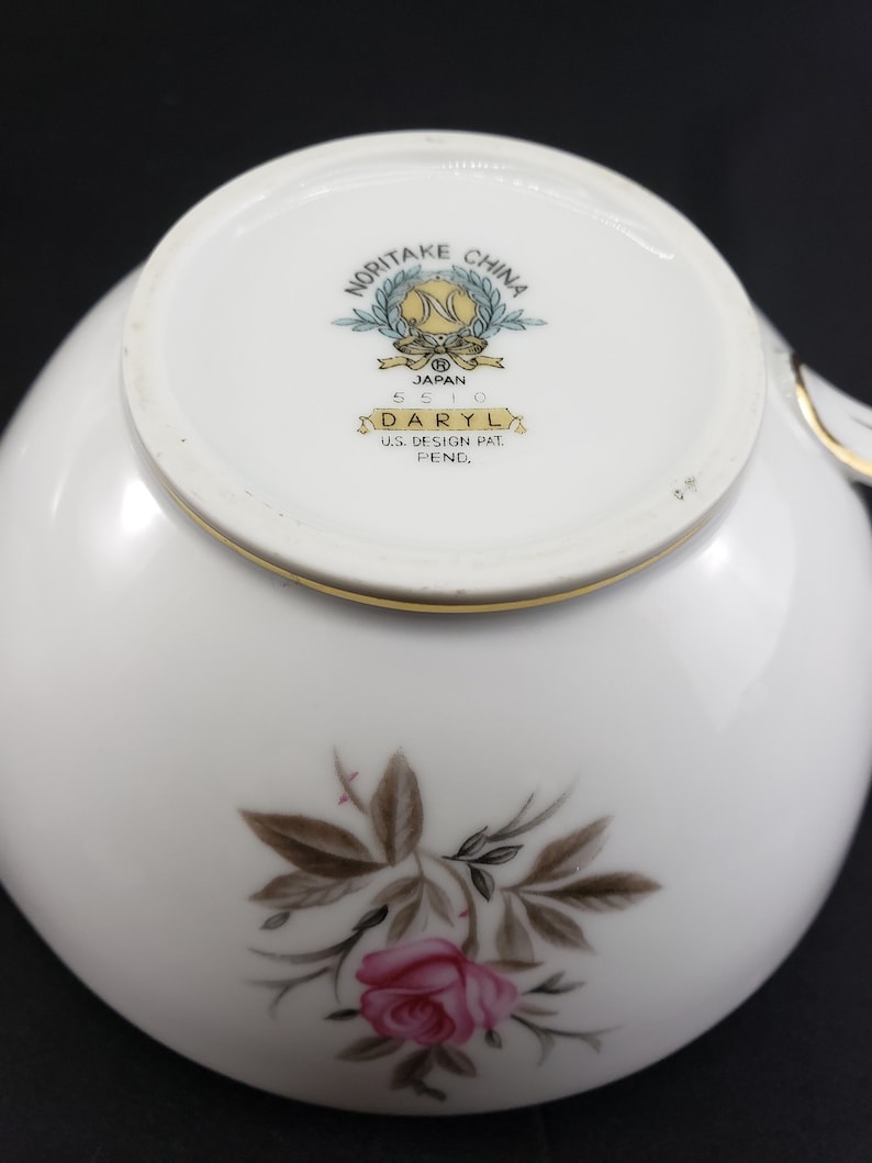 Noritake Japan Fine China Daryl #5510 Pattern Rose Creamer and Sugar ...
