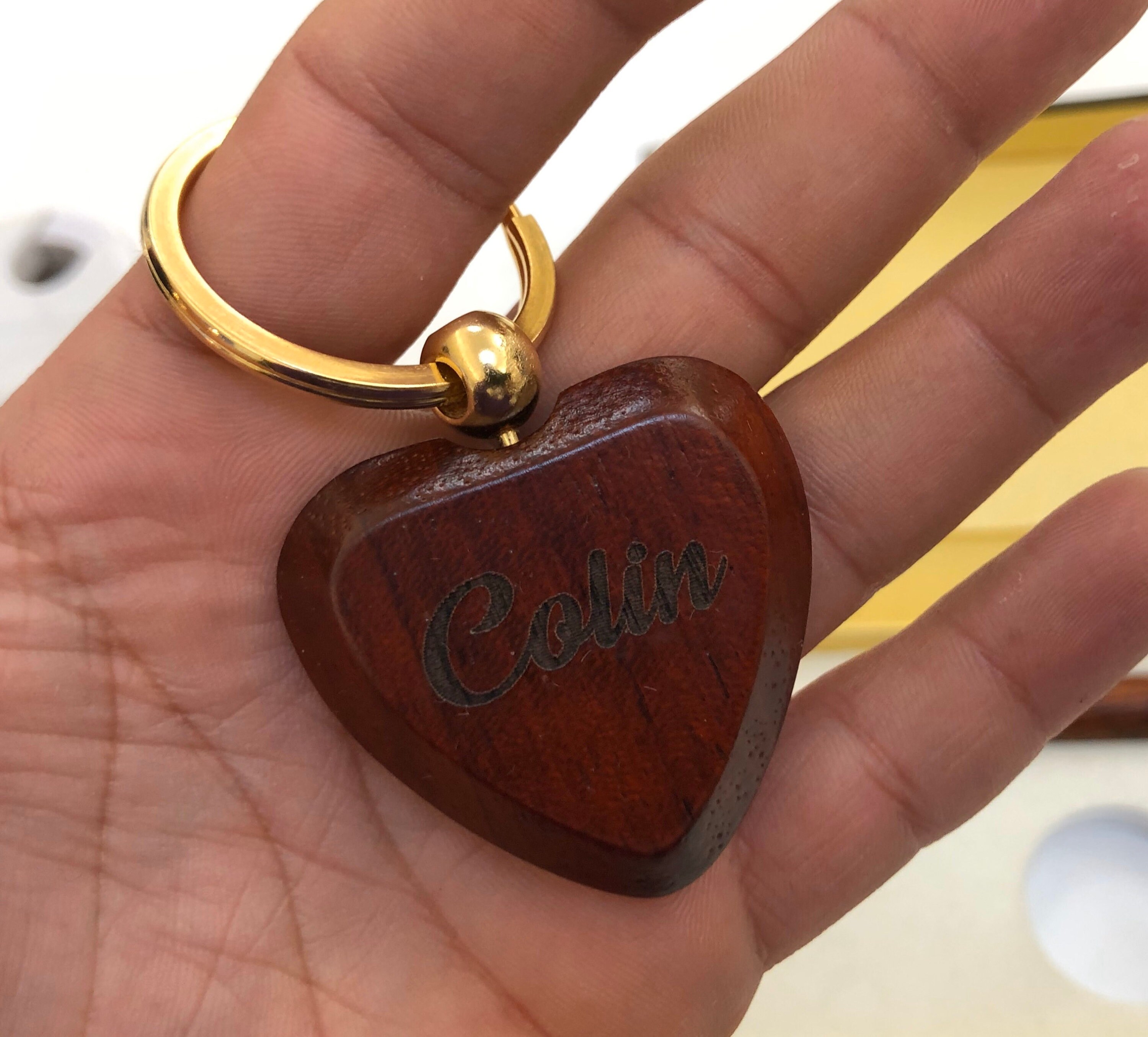 Rosewood Pen and Key Chain Personalized With Names or Dates | Etsy