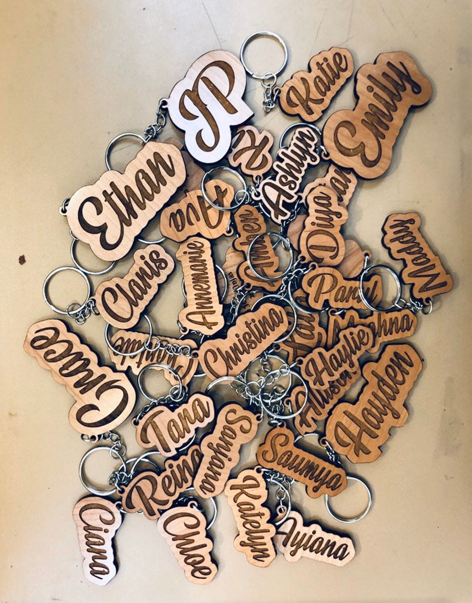 Custom Key Chain laser Engraved Key Chain Name Key Chains - Etsy