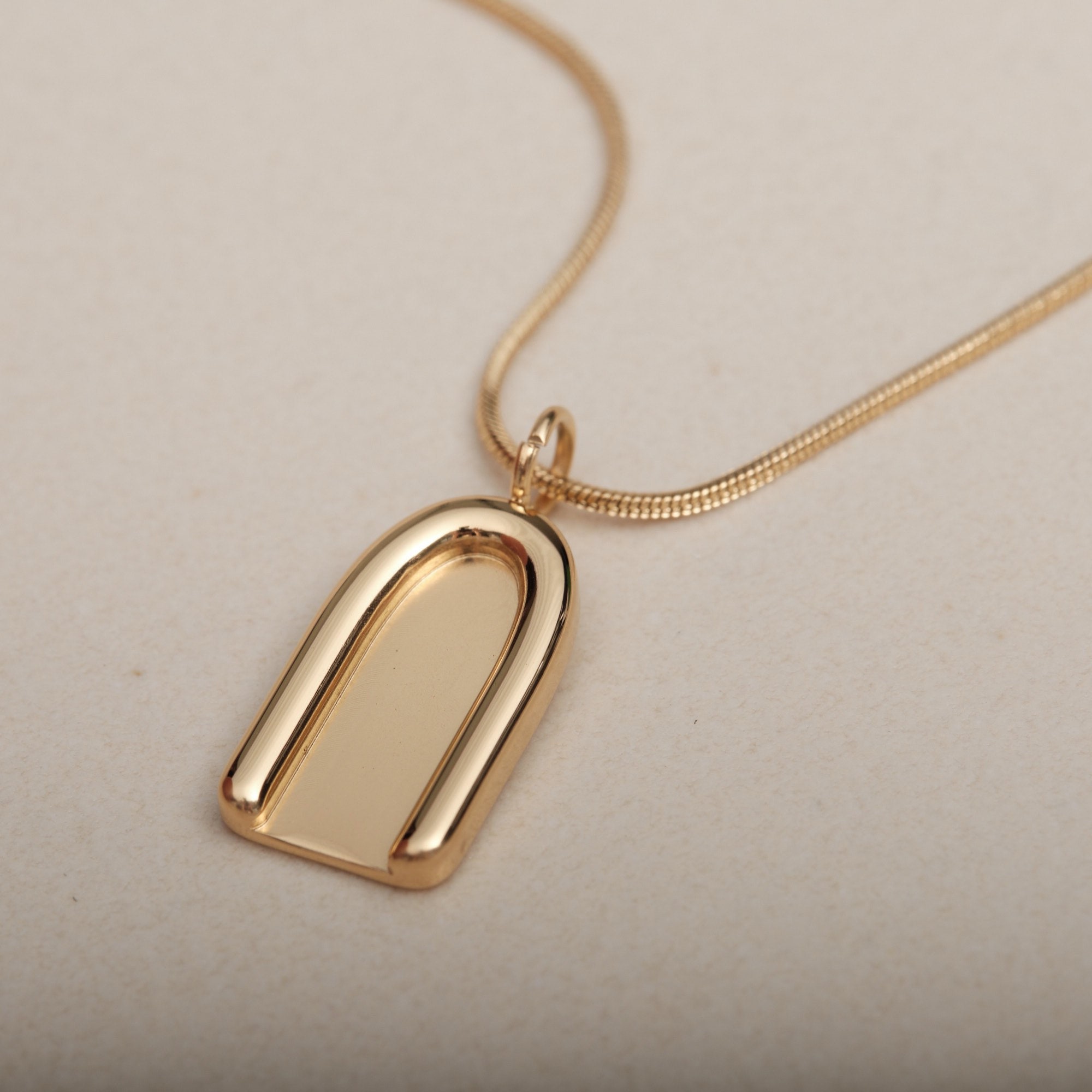 Tag Pendant Necklace Gold Tag Necklace Tag Necklace - Etsy