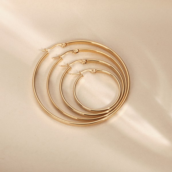 Large Gold Hoop Earrings - Etsy