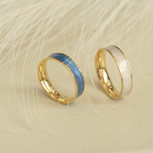 Gold Enamel Ring, Color Dye Ring, Gold Ring, Tarnish Free Ring, Dainty ...