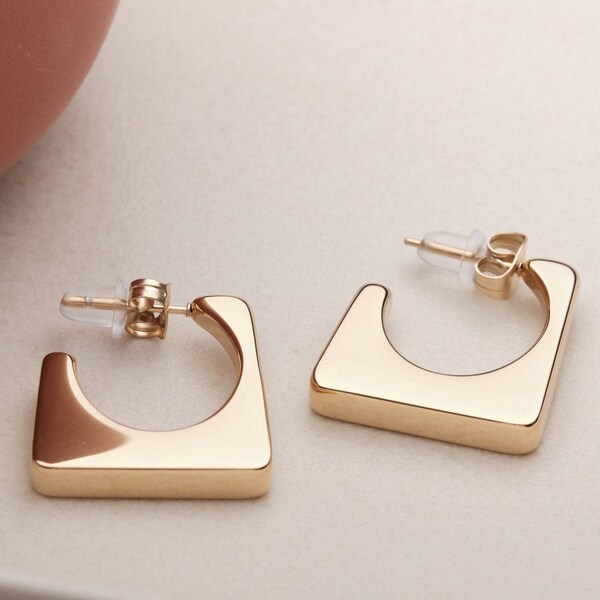 Square Hoop Earrings - Etsy