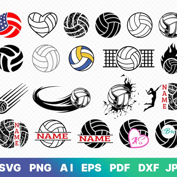 Volleyball Svg - Etsy