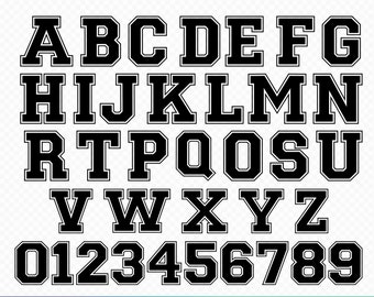 Varsity Font Svg, Block Font Svg, College Font, University Font ...